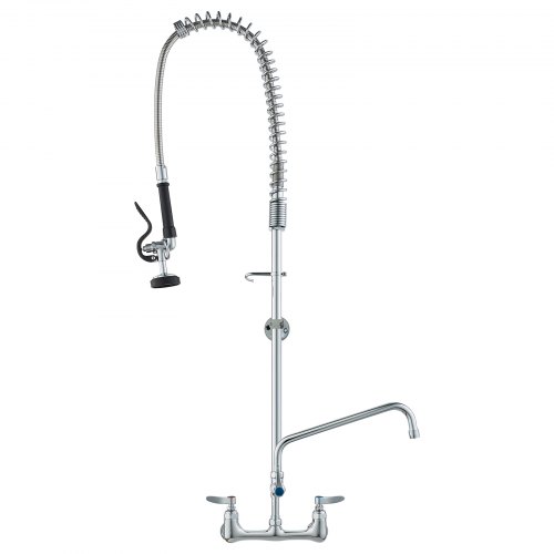 VEVOR Commercial Faucet with Pre-Rinse Sprayer, 47" Height, 8" Center ...