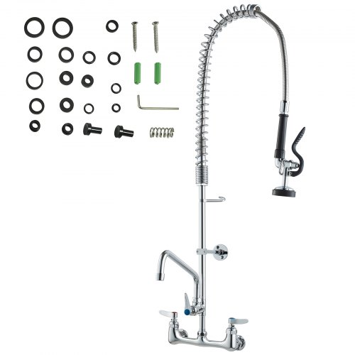 VEVOR Commercial Faucet with Pre-Rinse Sprayer, 36" Height, 8" Center ...