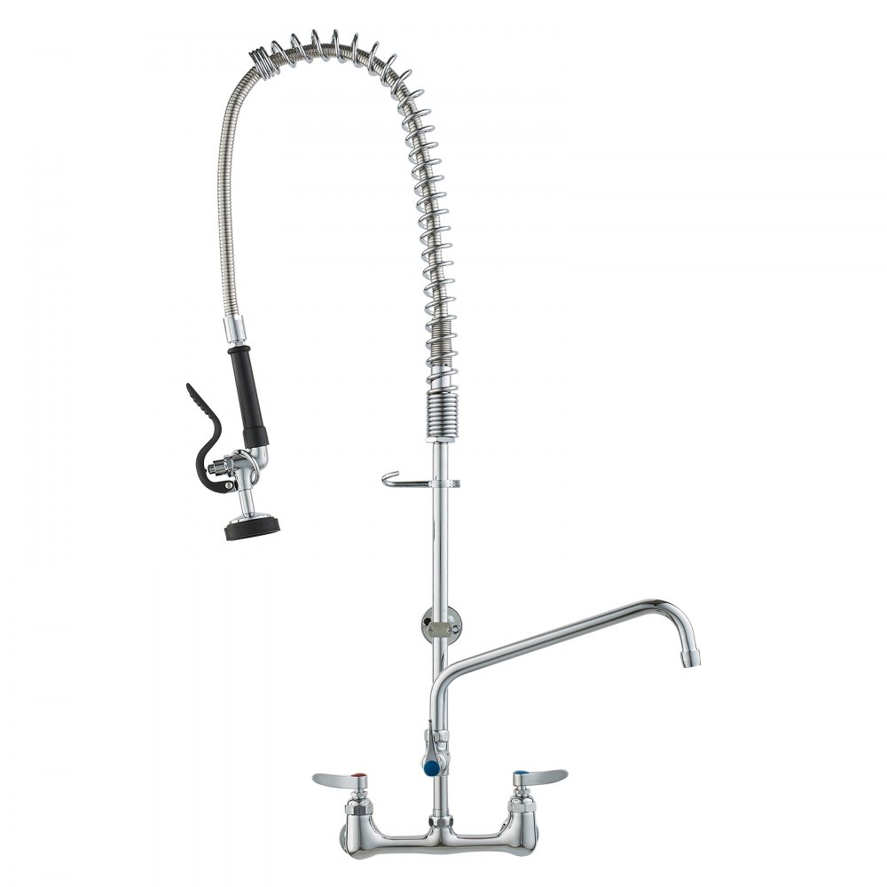 VEVOR Commercial Faucet with Pre-Rinse Sprayer, 36" Height, 8" Center ...