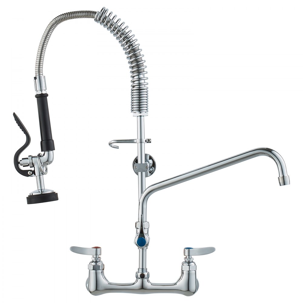 VEVOR Commercial Faucet with Pre-Rinse Sprayer, 25" Height, 8" Center ...