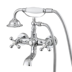 VEVOR Clawfoot Tub Faucet, Wall Mount Bathtub Faucets with Handheld ...