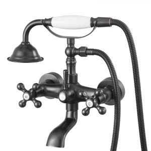 VEVOR Clawfoot Tub Faucet, Wall Mount Bathtub Faucets with Handheld ...