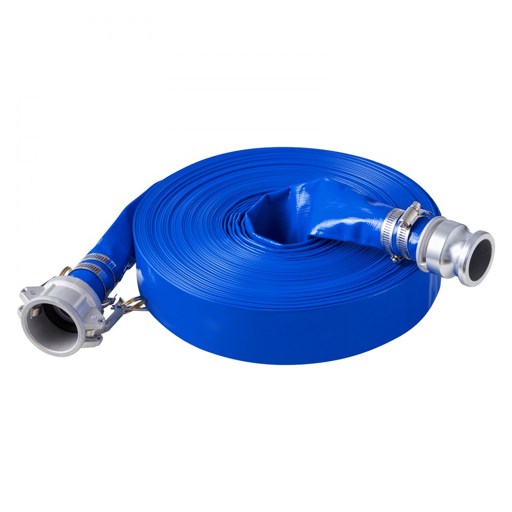 VEVOR Backwash Hose, 1.5 in x 100 ft, Blue High Quality PVC Hose, with ...
