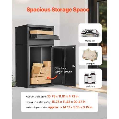 Package Delivery Boxes for Outside 35.8 in Anti-Theft Lockable Parcel ...