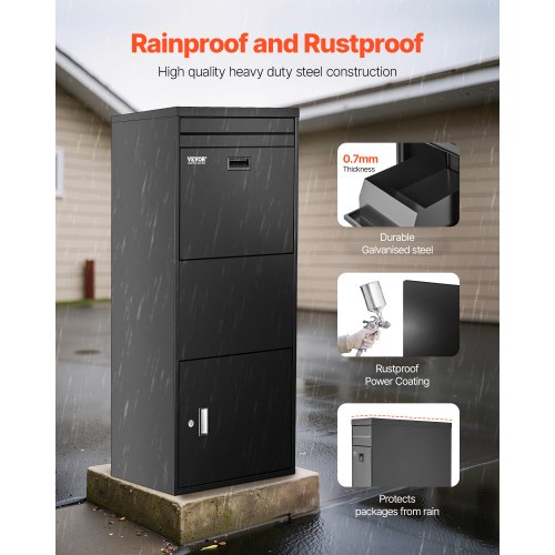 VEVOR Package Delivery Boxes for Outside 47.2 in Lockable Parcel Drop ...