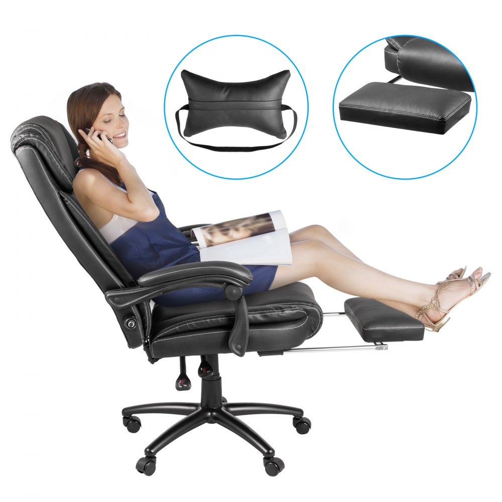 VEVOR Executive Chair 500lbs Black High Back Office Chair Height ...