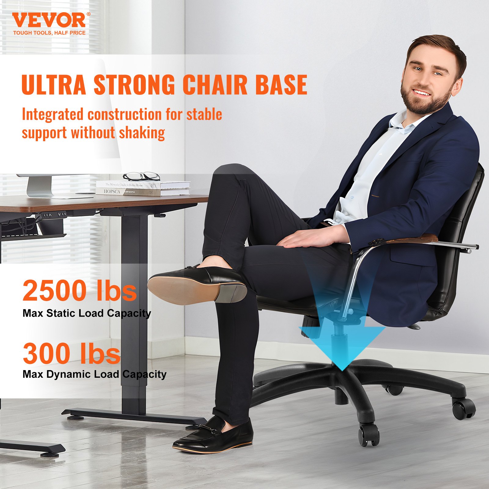 VEVOR Office Chair Base Replacement, 28", 2500 lbs Static Load, Heavy ...