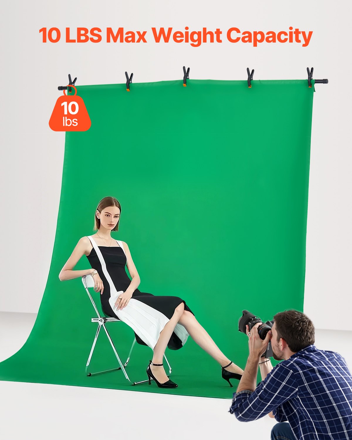 VEVOR Backdrop Stand Background Stand Kit 5 x 6.5 ft for Party & Photo ...