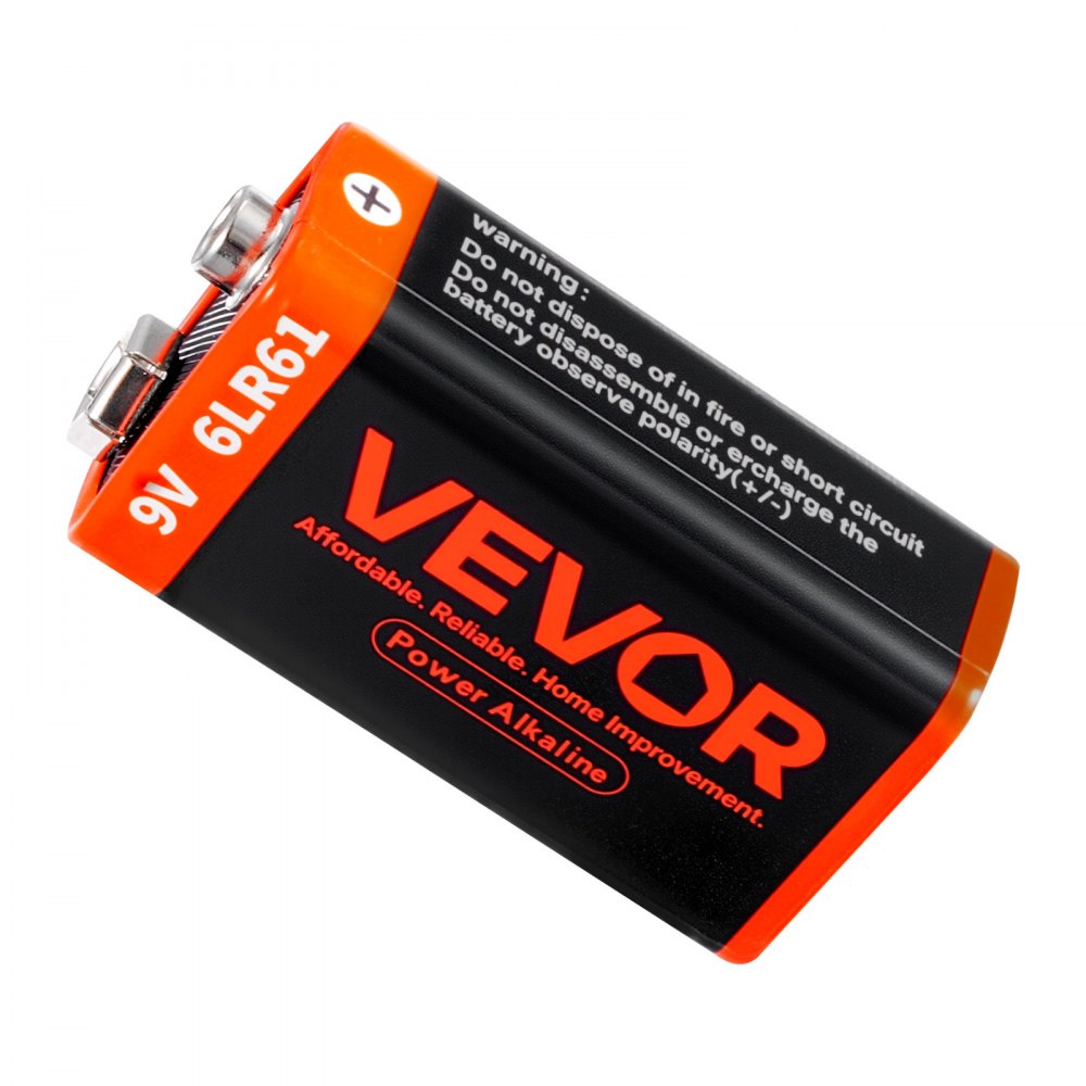 VEVOR 9V Square Battery | 12-Pack Long-Lasting Power
