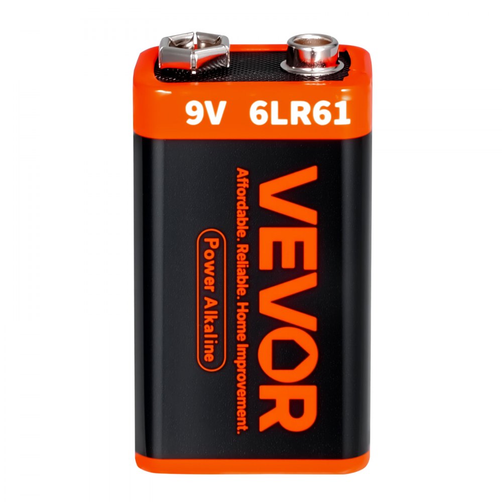 VEVOR 9V Square Battery | 12-Pack Long-Lasting Power