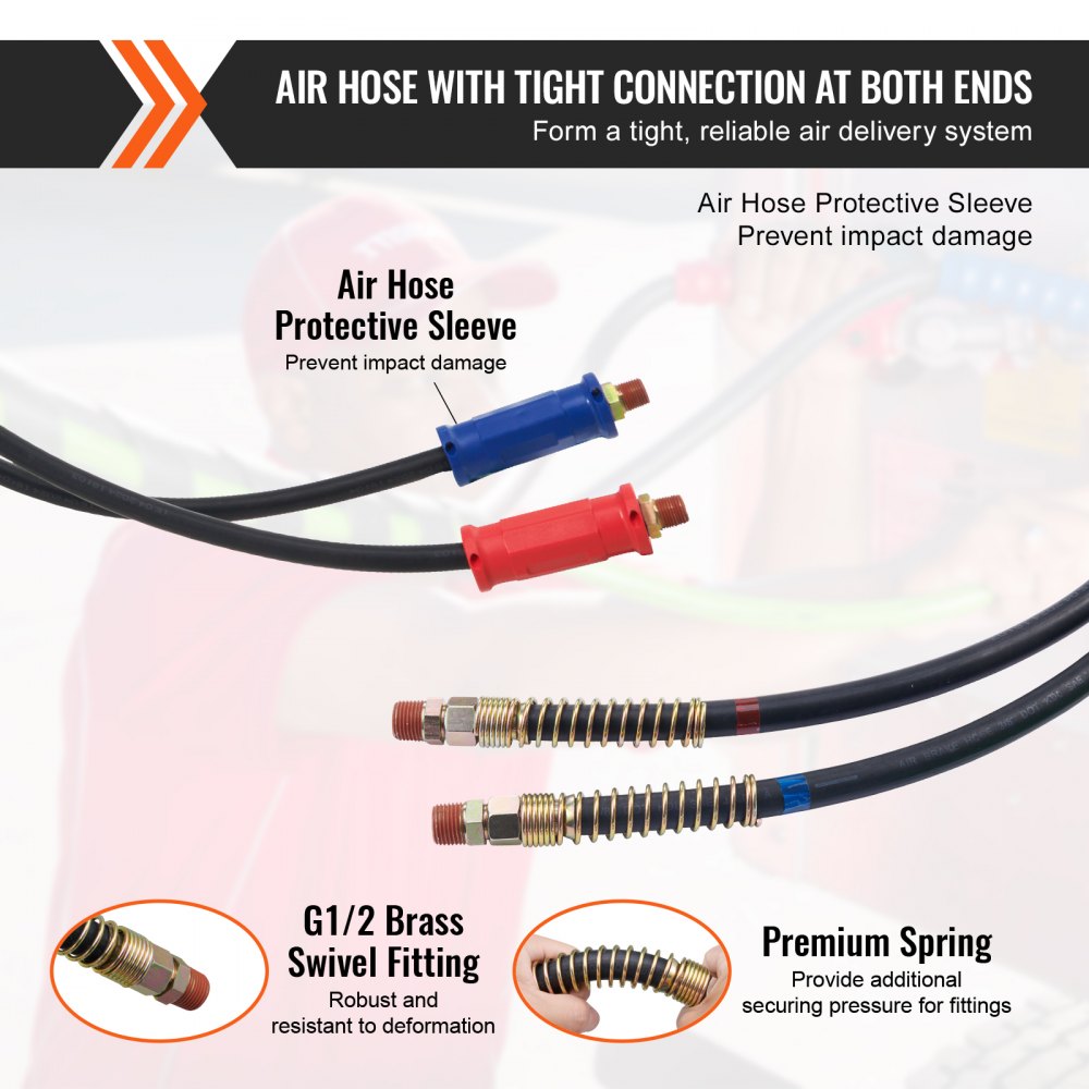 VEVOR 15FT Semi Truck Air Lines Kit, 3-in-1 Air Hoses & ABS Power Line ...
