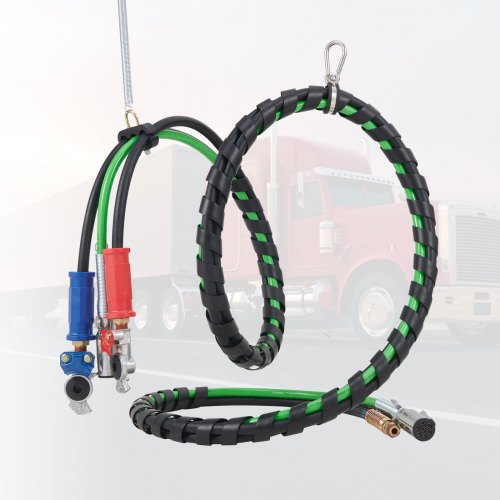 VEVOR 12FT Semi Truck Air Lines Kit, 3-in-1 Air Hoses & ABS Power Line ...