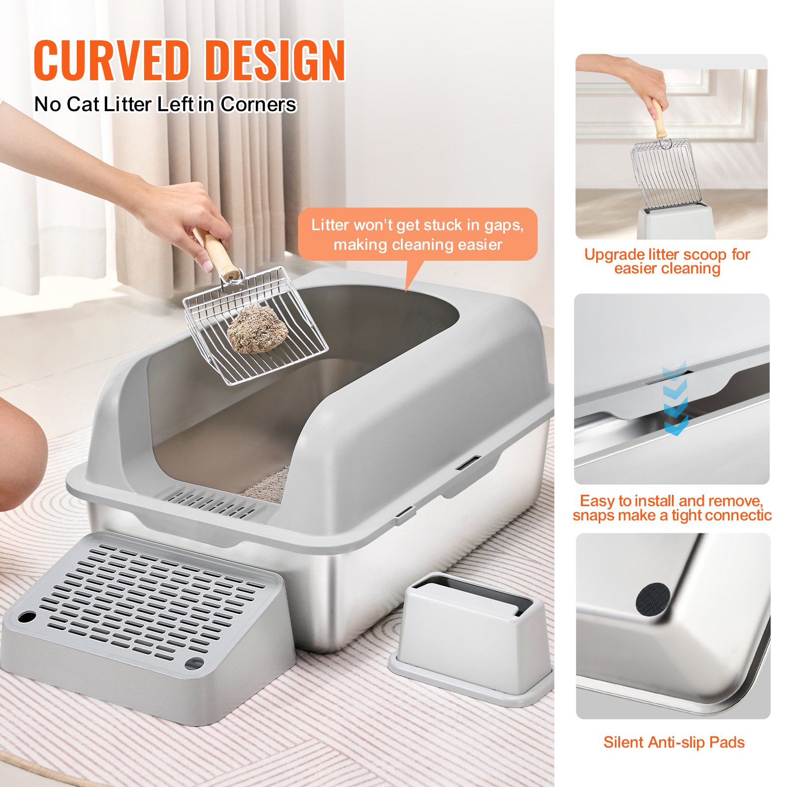 VEVOR Litter Box for Cats — 60 liters Space & Durable
