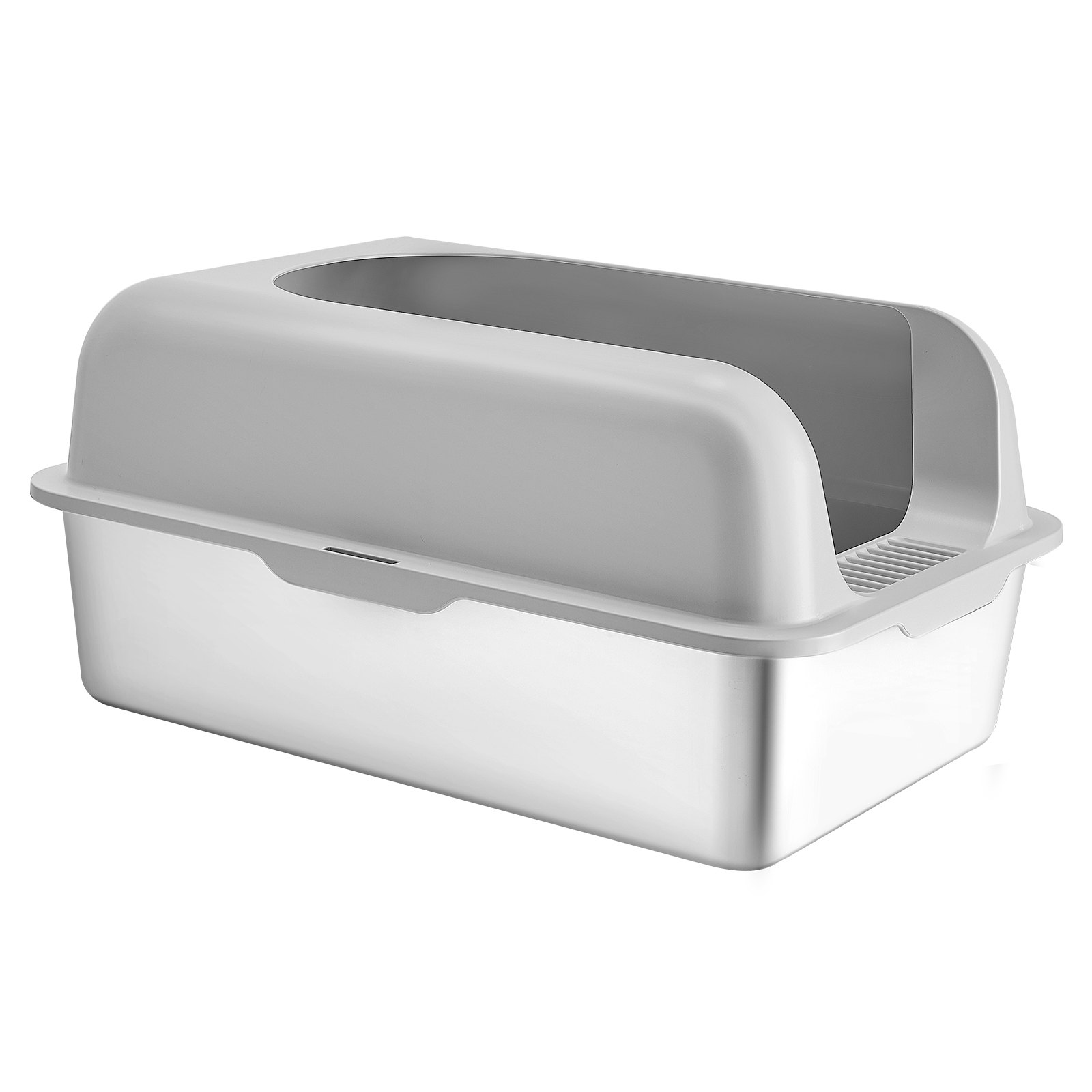 VEVOR Cat Litter Box, 6 inches Deep, XL Extra Large Stainless Steel Cat ...