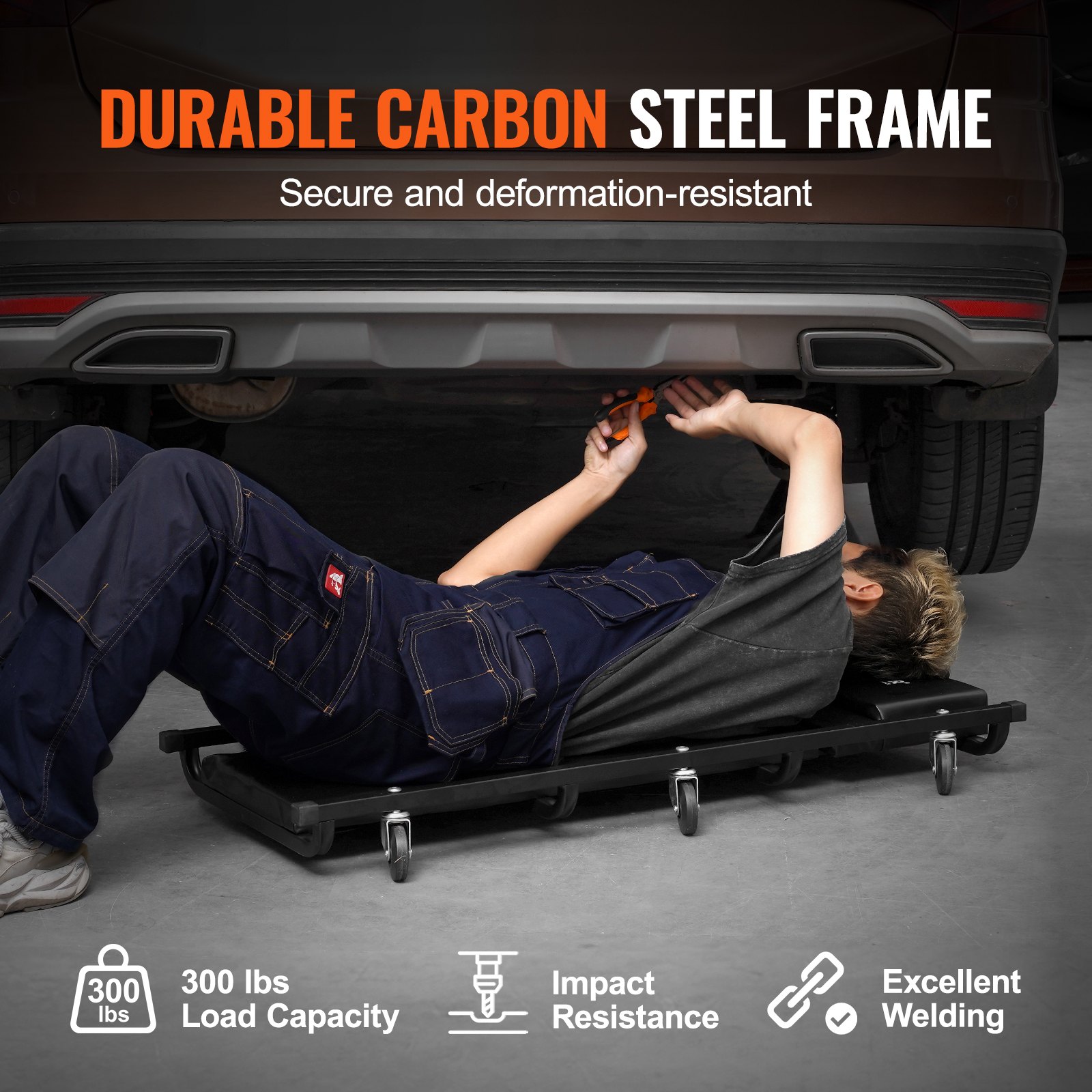 VEVOR Mechanic Garage Creeper, 40-Inch, 300 lbs Capacity Automotive ...