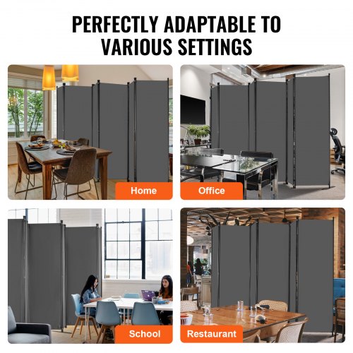 VEVOR Room Divider, 6 Panel Room Divider, Folding Privacy Screen and ...