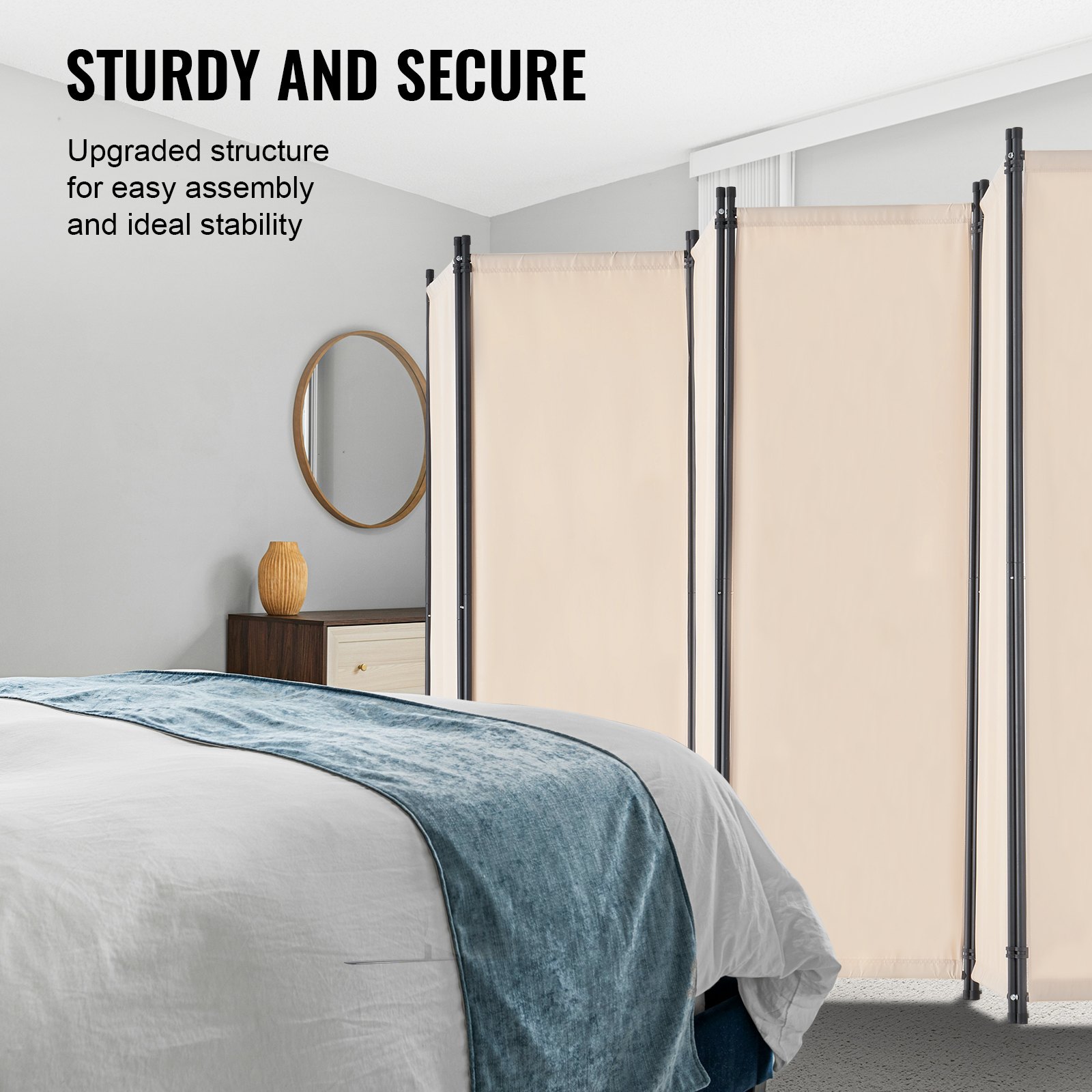 VEVOR Room Divider, 6 Panel Room Divider, Folding Privacy Screen and ...