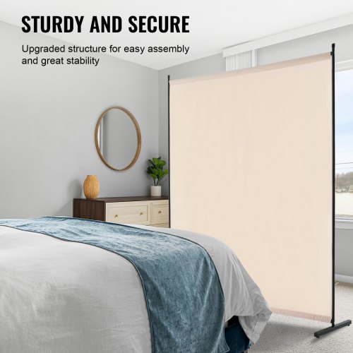 VEVOR Room Divider, Single Panel Room Divider, 6FT Privacy Screen ...