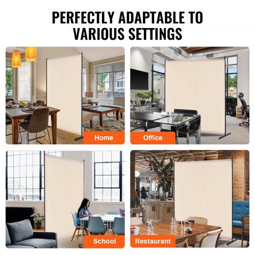 VEVOR Room Divider, Single Panel Room Divider, 6FT Privacy Screen ...