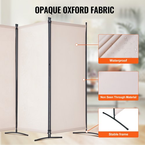 VEVOR Room Divider, 3 Panel Room Divider, Folding Privacy Screen and ...