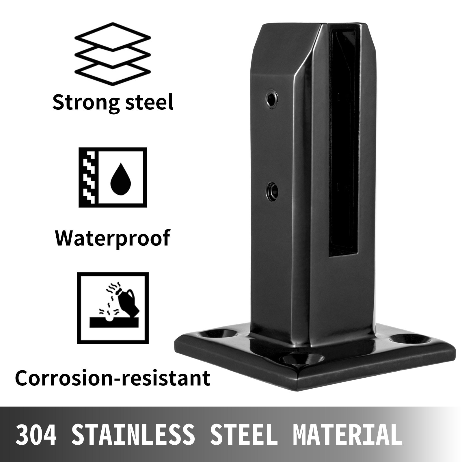 VEVOR Glass Railing Clamp 10PCS, Glass Railing 3.8x3.8x6.3 inch, Glass ...