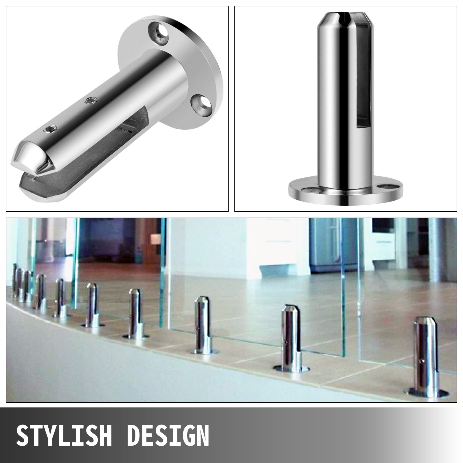 VEVOR Glass Railing Clamp 10PCS,Glass Railing 3.94x6.3inch, Glass Clamp ...