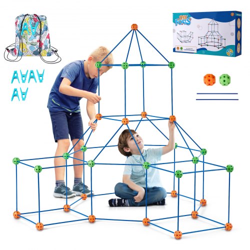 Christmas Gift! VEVOR Tent Fort Building Kit for Kids STEM Construction ...