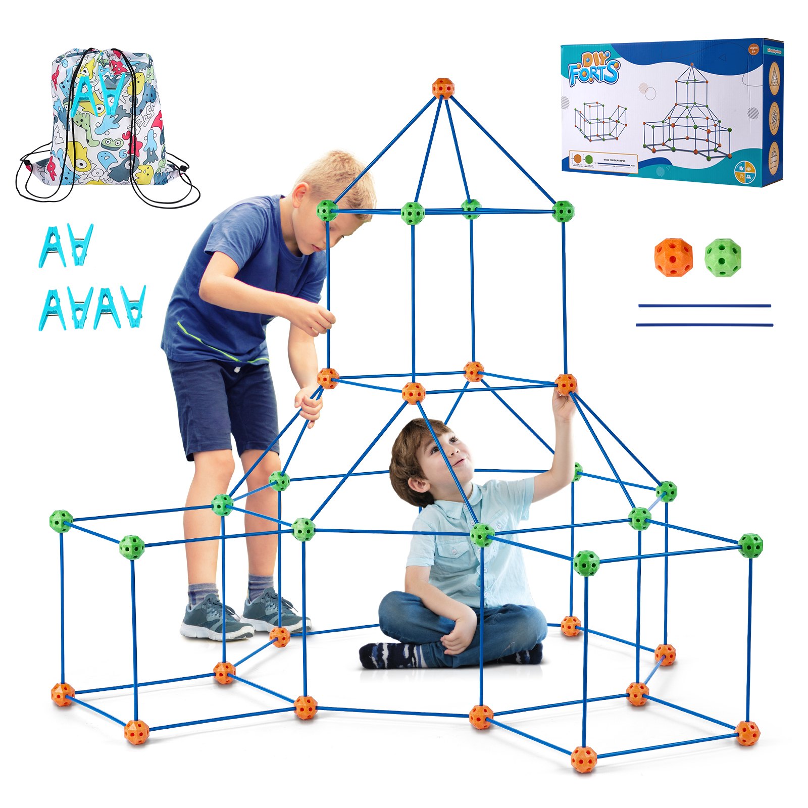 VEVOR Fort Building Kit for Kids, 120PCS STEM Building Toys ...