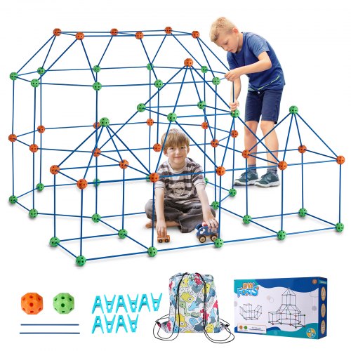 VEVOR Tent Fort Building Kit for Kids STEM Construction Toy Set Castle ...