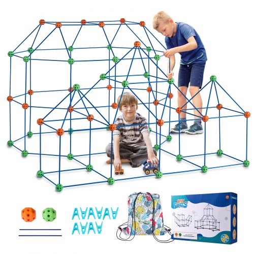 VEVOR Tent Fort Building Kit for Kids STEM Construction Toy Set Castle ...