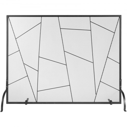 VEVOR Fireplace Screen Single Panel, Sturdy Iron Mesh Fireplace Screen ...