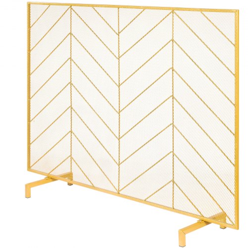 VEVOR Fireplace Screen Single Panel, Sturdy Iron Mesh Fireplace Screen ...