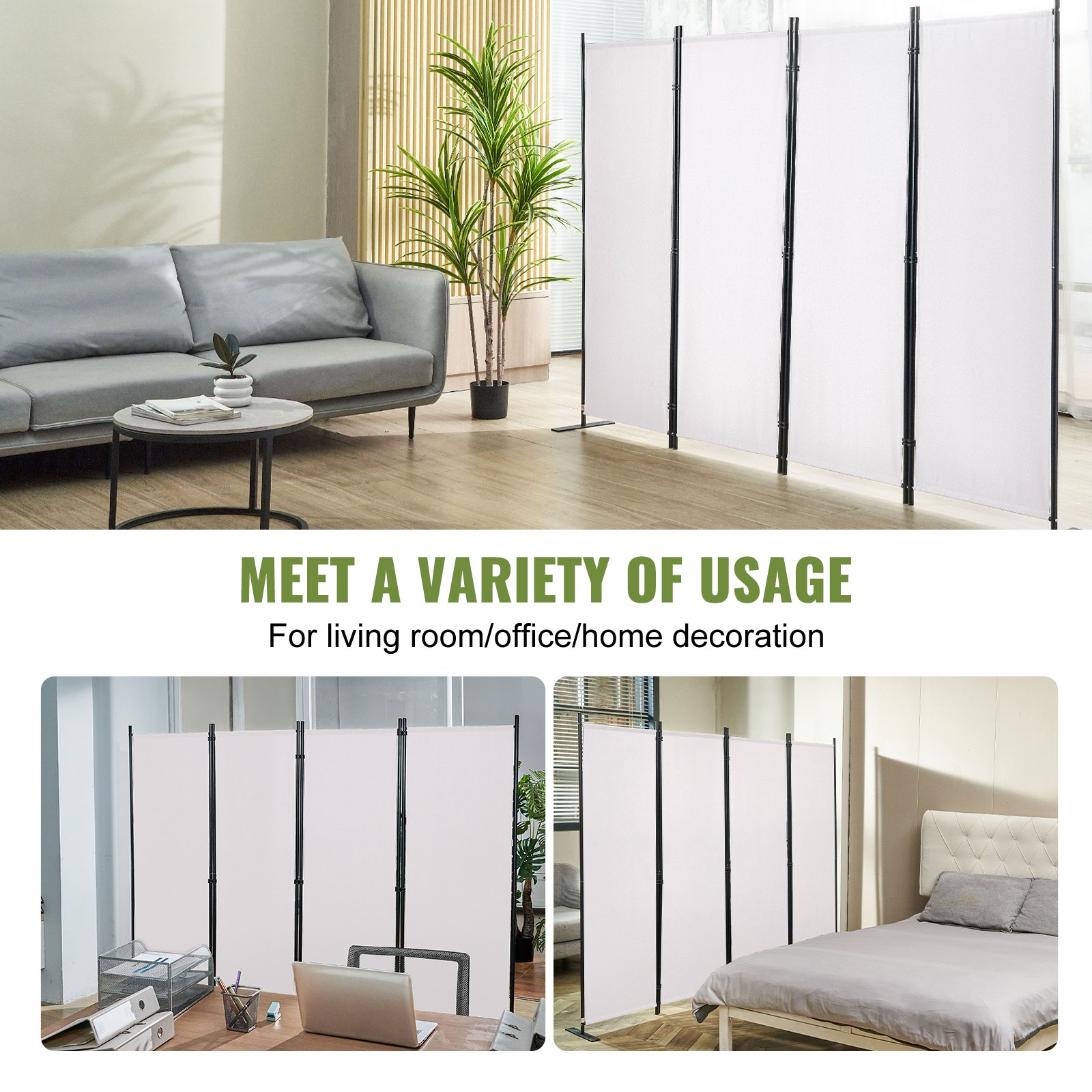 VEVOR Room Divider, 5.6 ft （88×67.5inch）Room Dividers and Folding ...