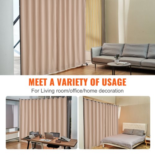 VEVOR Room Divider, 96×120inch Portable Panel Room Divider with Wheels ...