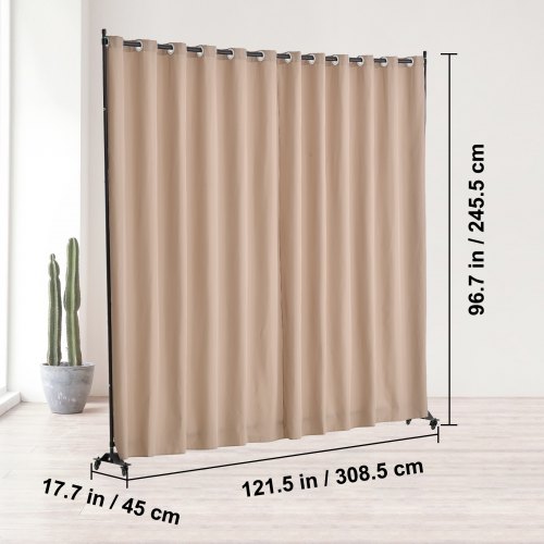 VEVOR Room Divider, 96×120inch Portable Panel Room Divider with Wheels ...