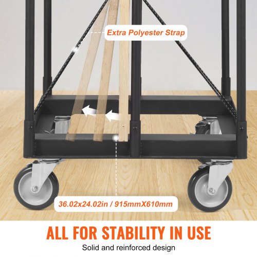 VEVOR Drywall Cart, 1500 LBS Panel Dolly Cart with 36.02" x 24.02" Deck ...