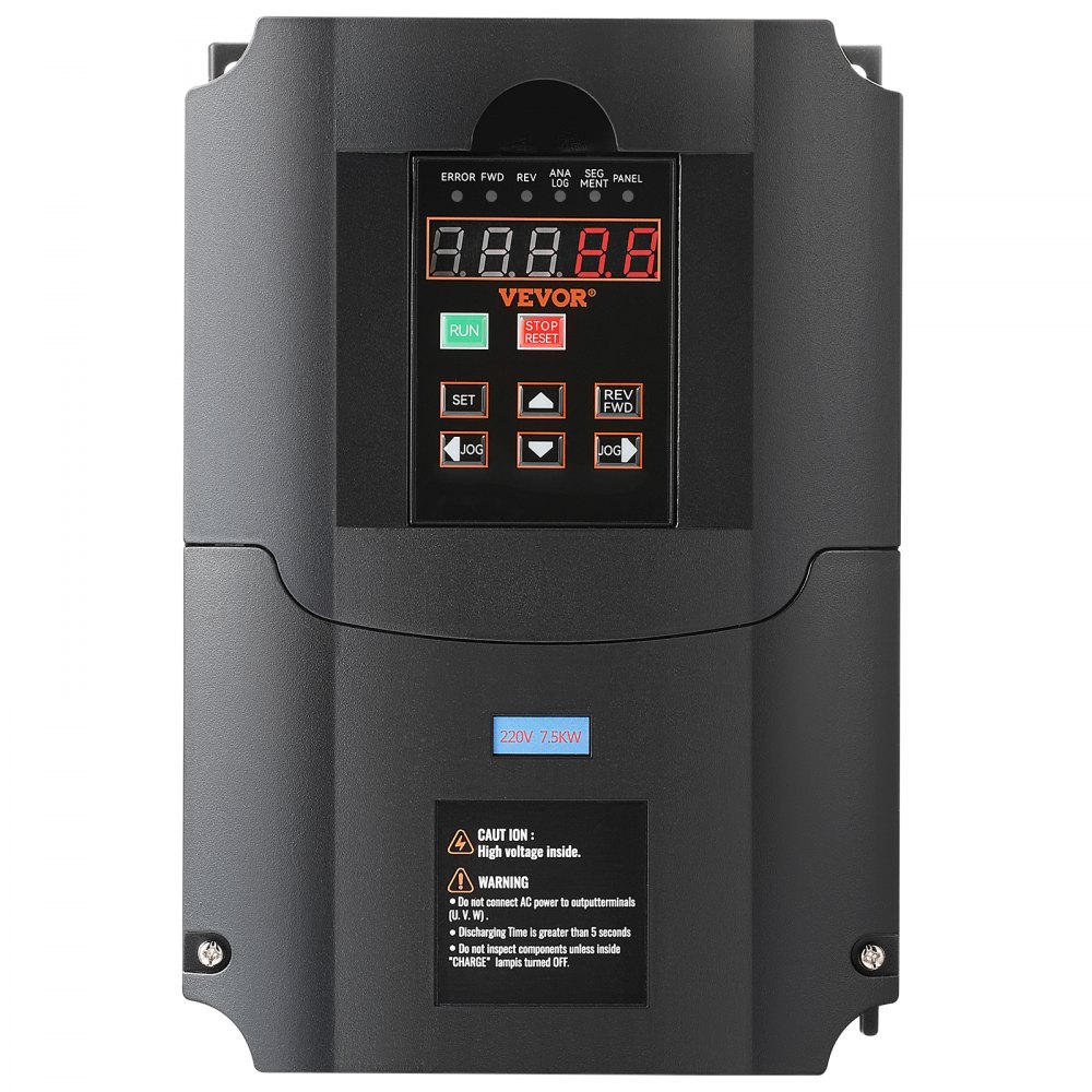 VEVOR VFD 10HP, 7.5KW, 35A, 1 or 3 Phase 220V Input to 3 Phase 220V ...