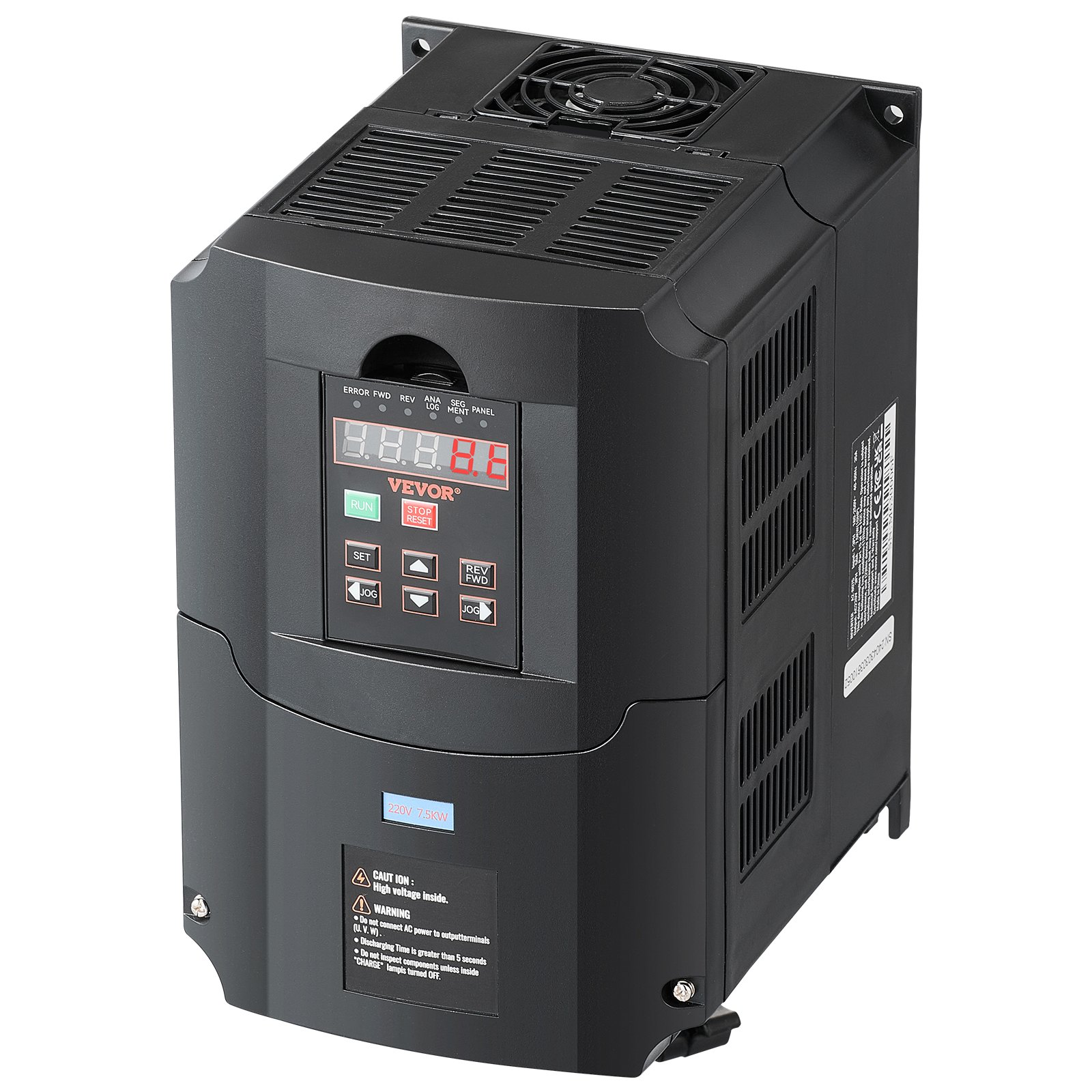 VEVOR VFD 10HP, 7.5KW, 35A, 1 or 3 Phase 220V Input to 3 Phase 220V ...