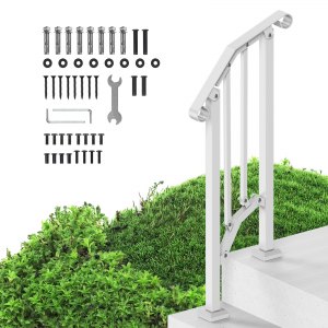VEVOR 1-2 Step Handrails for Outdoor for Seniors Porch Deck Retro Arch ...