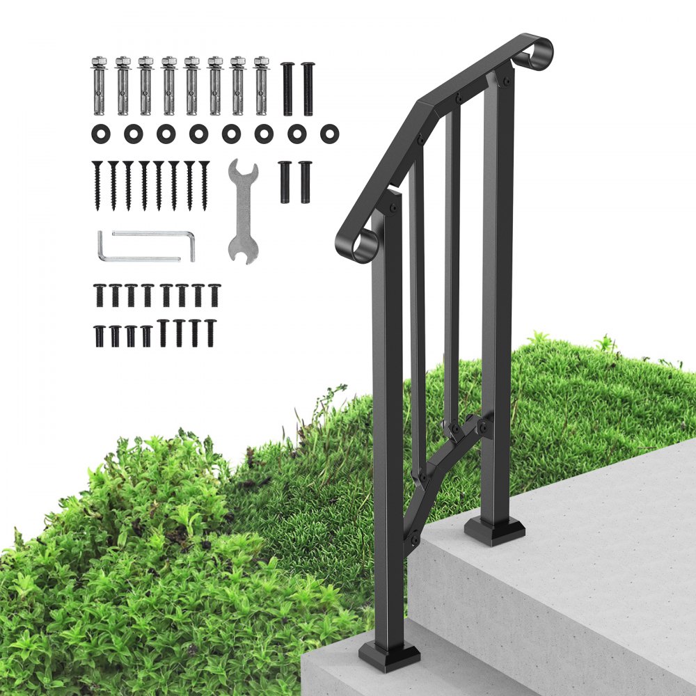 VEVOR 1-2 Step Handrails for Outdoor for Seniors Porch Deck Retro Arch ...