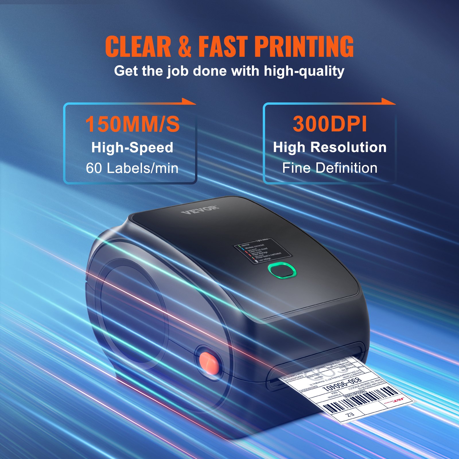 VEVOR Direct Bluetooth Thermal Label Printer HD(300DPI), All in One BT ...