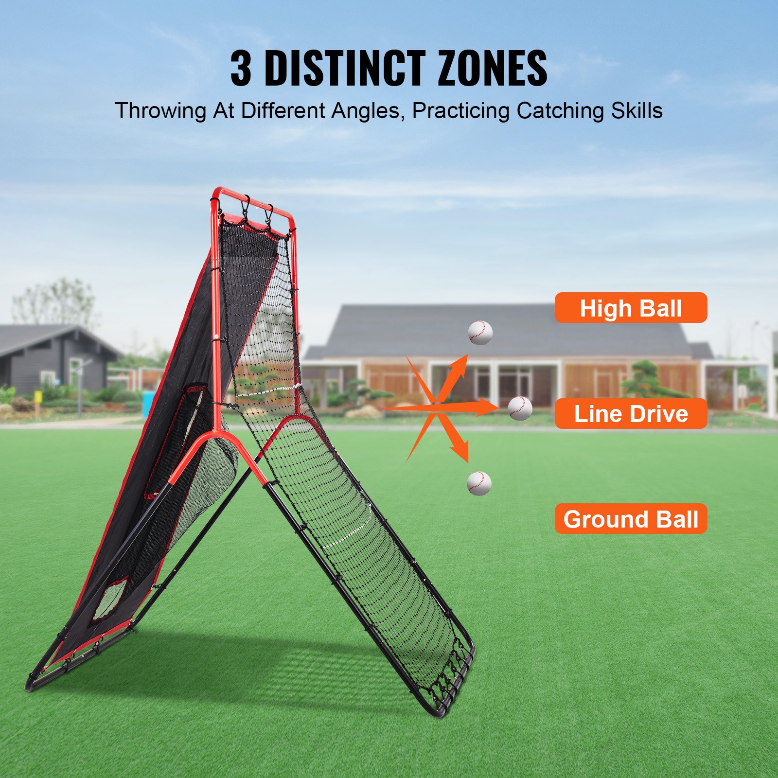 VEVOR Baseball And Softball Rebounder Net 3.5x4.5 ft 2-in-1 Switch ...