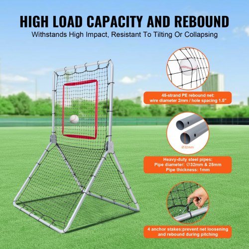 VEVOR Baseball And Softball Rebounder Net 3.5 x 6 ft 5 Adjustable ...