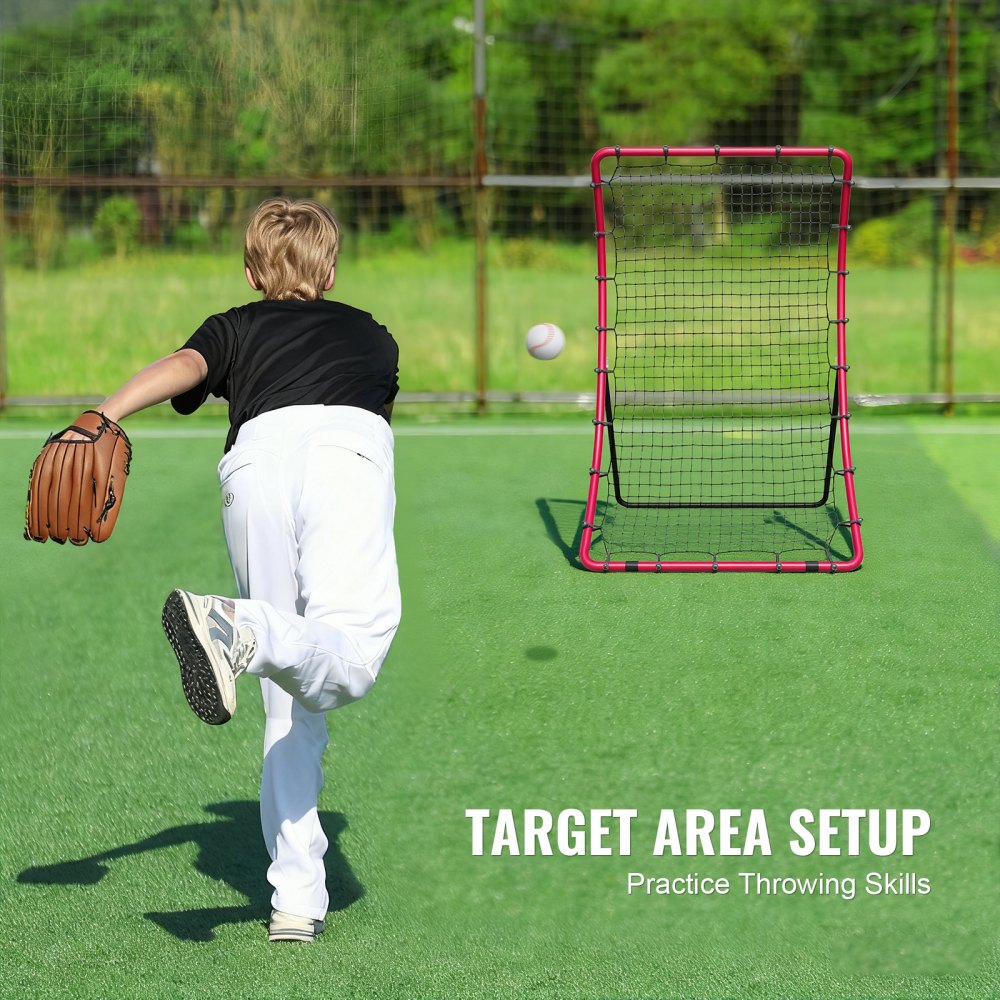 VEVOR Baseball And Softball Rebounder Net, 4 x 5.5 ft PitchBack ...