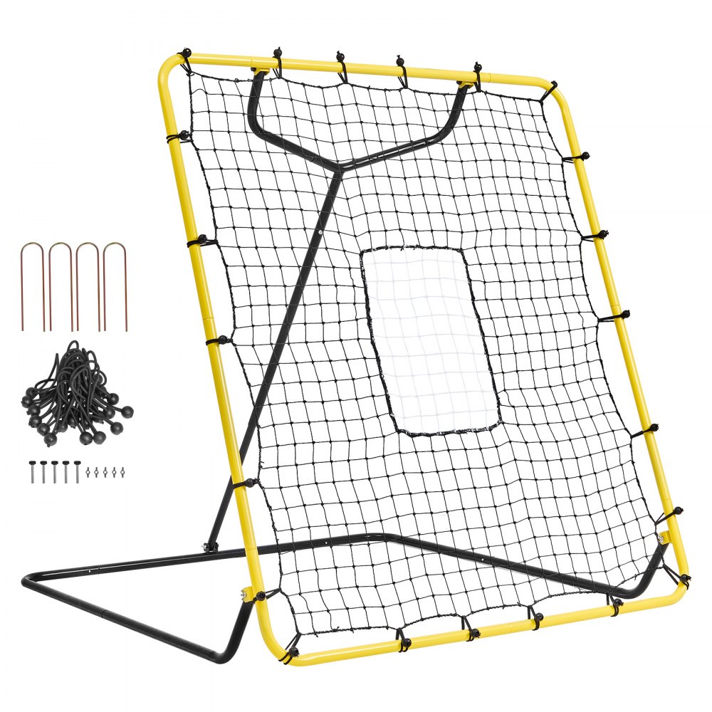 VEVOR Baseball And Softball Rebounder Net 4x4.5 Ft PitchBack Adjustable ...
