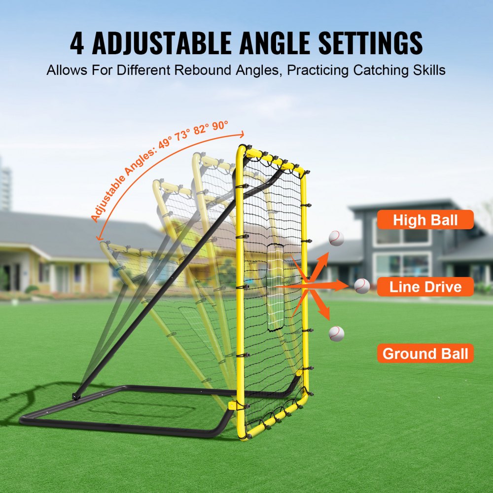 VEVOR Baseball And Softball Rebounder Net, 4 x 4.5 Feet PitchBack ...