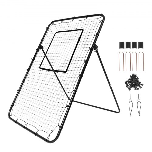 VEVOR Baseball And Softball Rebounder Net 4x6 Ft PitchBack Adjustable ...