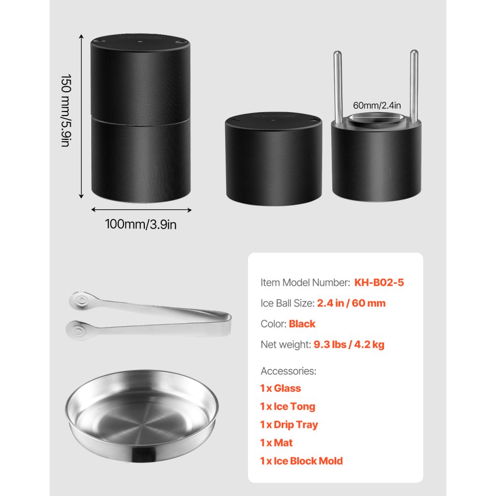 VEVOR Ice Sphere Press – 2.4" Ball Maker Kit, Aluminum