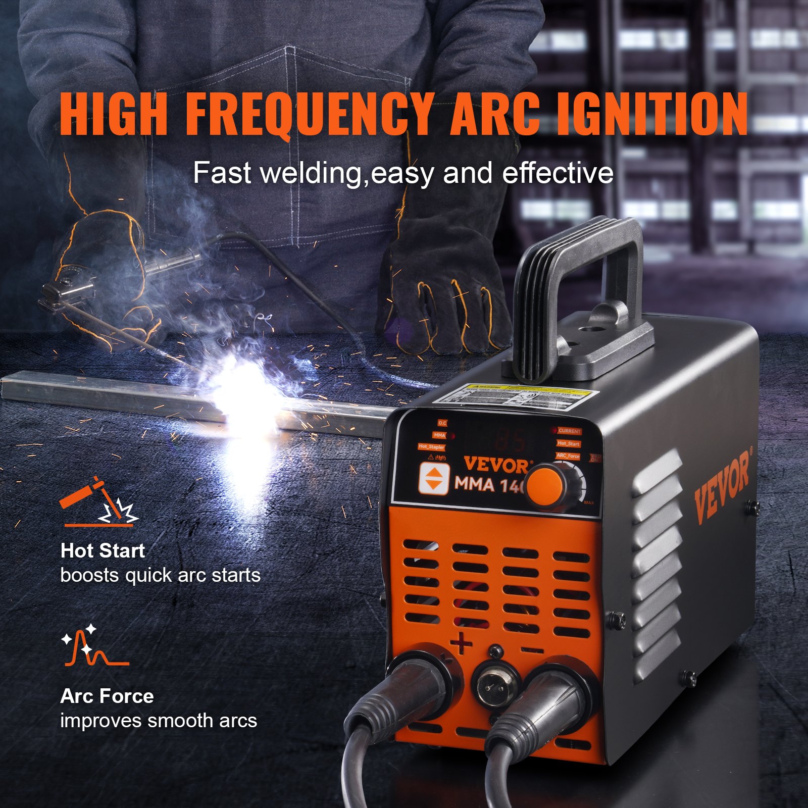 VEVOR Stick Welder, 140Amp Stick & Plastic ARC Welder Machine, 110/220V Hot Stapler with Hot ...