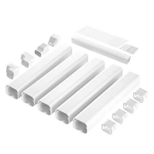 VEVOR Mini Split Line Set Cover 3-inch W 10Ft L, PVC Decorative Pipe ...